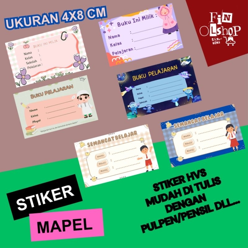 Jual Stiker Mapel - Label Buku Pelajaran Sekolah - Stiker Mata ...