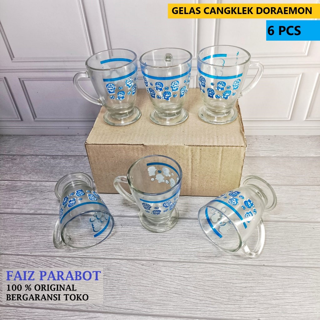 Jual Gelas Kopi Tempat Minum Teh 6 pcs Cangkir Cangklek Doraemon Anggur ...