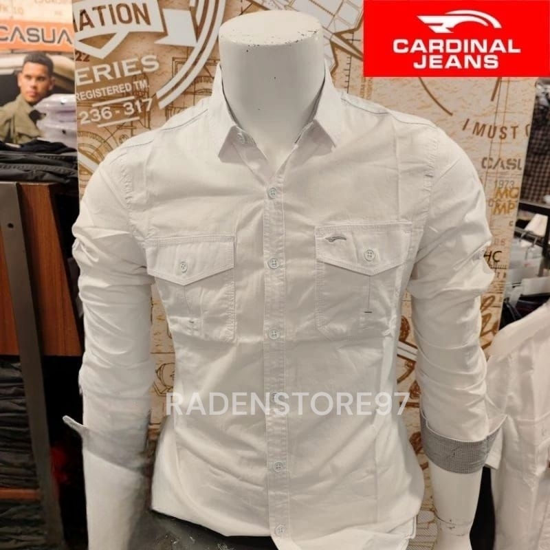 Jual KEMEJA CARDINAL JEANS PUTIH ORIGINAL | Shopee Indonesia
