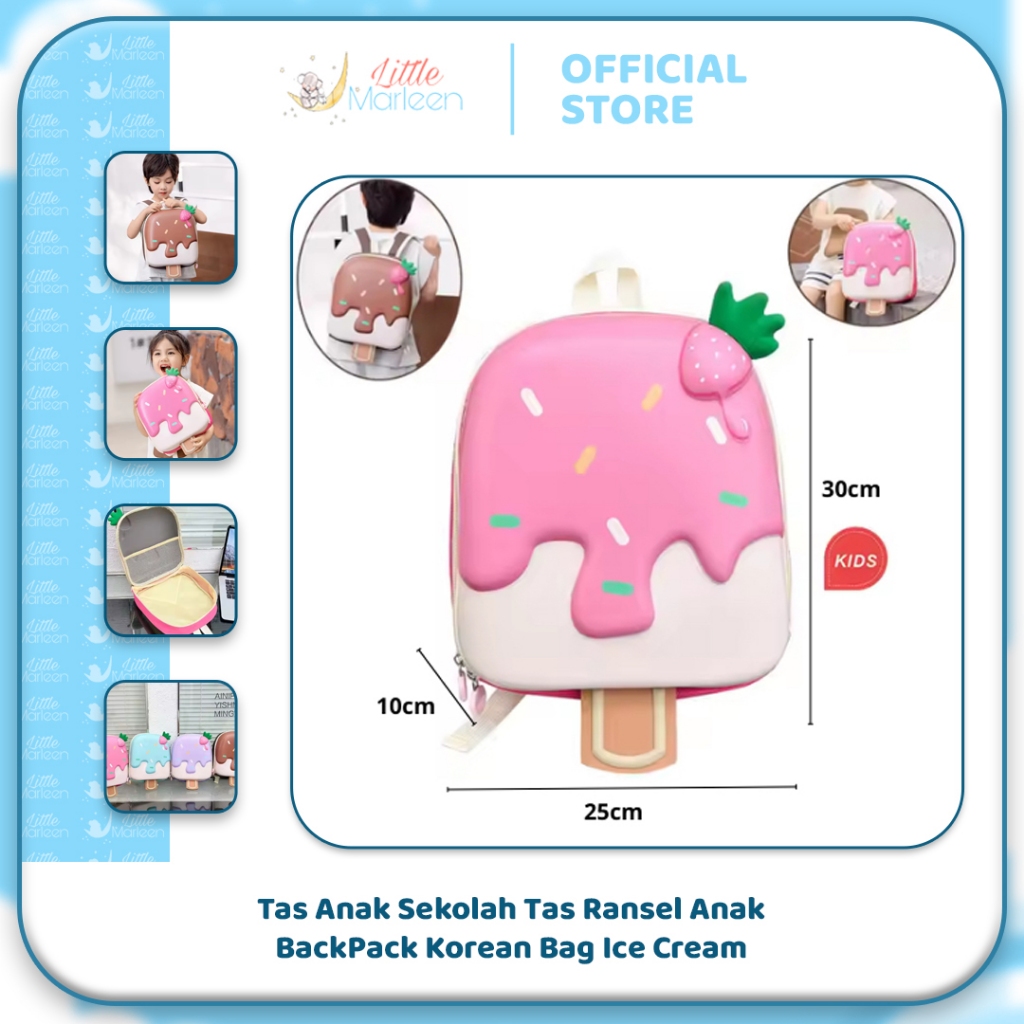 Jual Tas Anak Sekolah Tas Ransel Anak BackPack Korean Bag Ice Cream ...