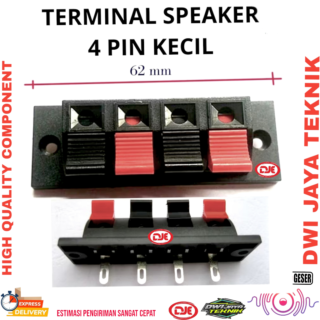 Jual Terminal Jepit Speaker Salon 4P 4 Pin Soket Socket Amplifier ...