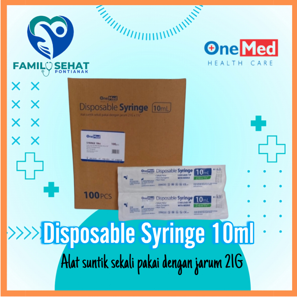 Jual Onemed Spuit 10cc syringe Onemed 10cc per box isi 100pcs | Shopee ...