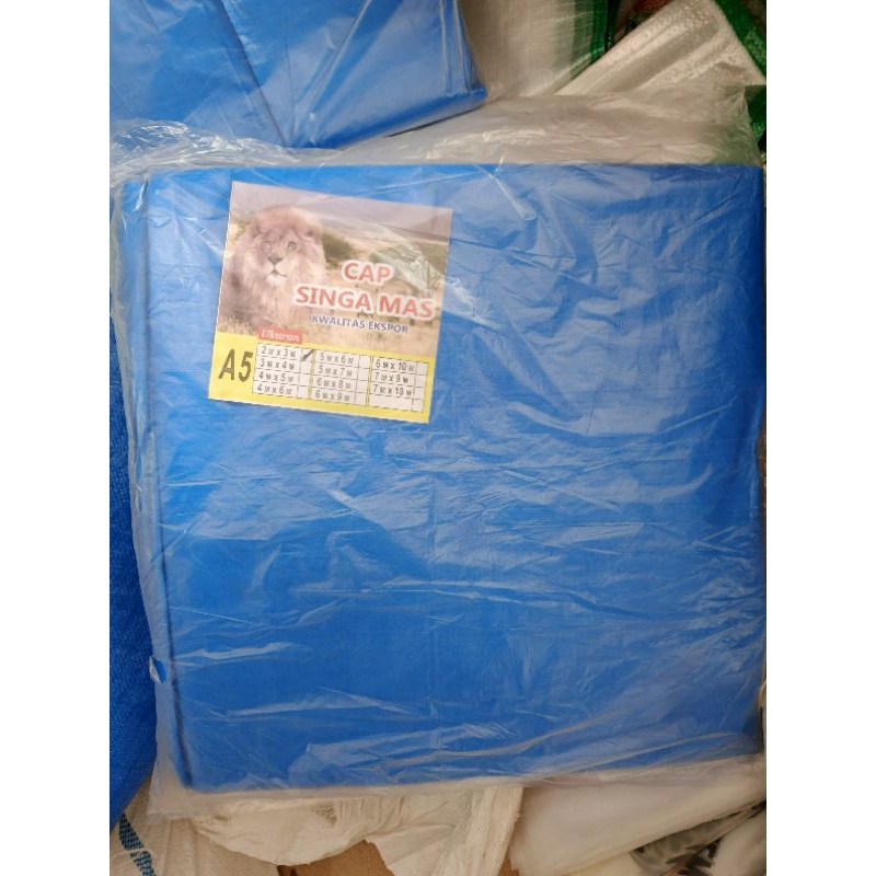 Jual Terpal Biru Ukuran 5m x 6m Cap Singa Mas | Shopee Indonesia