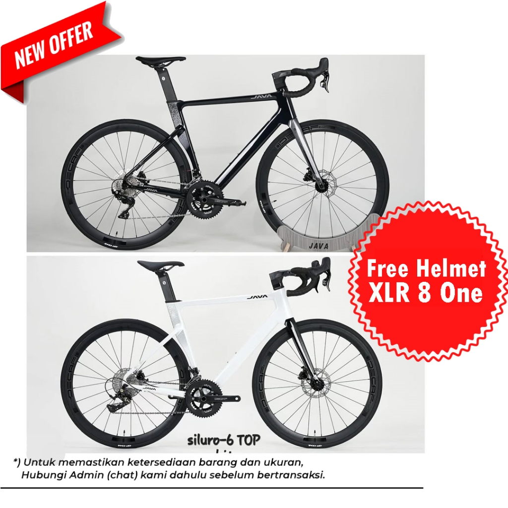 Jual Sepeda Road Bike JAVA SILURO 6 Top Disc 2025 - 2x12 Speed | Shopee Indonesia