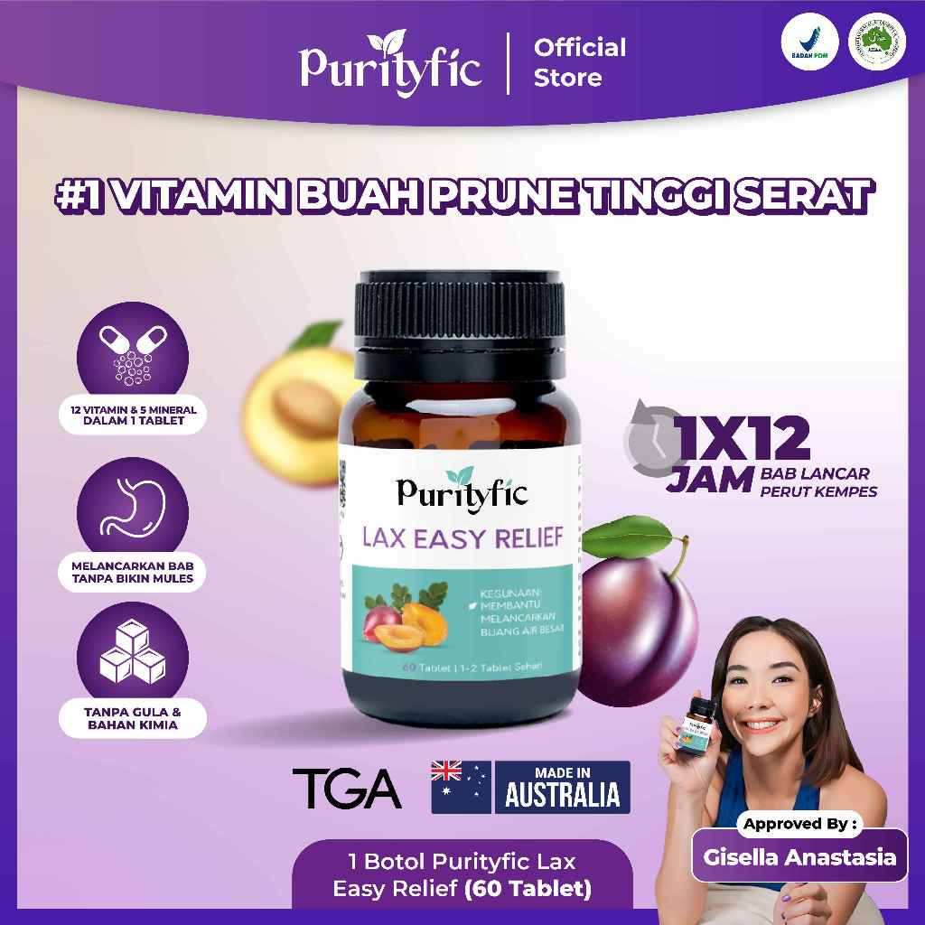 Jual [BEST SELLER] Official Purityfic Lax Easy Relief Vitamin Australia ...