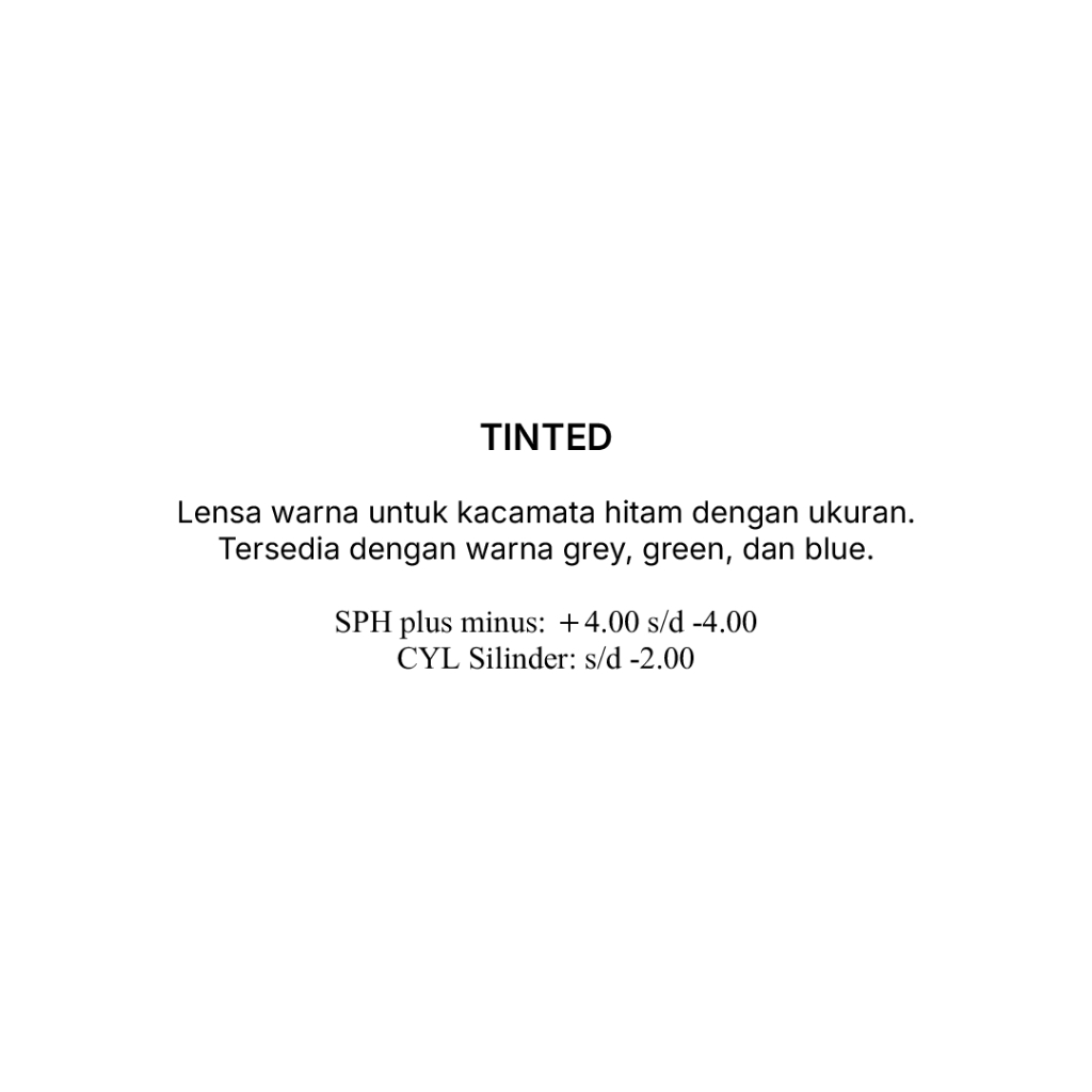 Jual Project Soul - Tinted Single Vision Lens Lensa Kacamata | Shopee ...