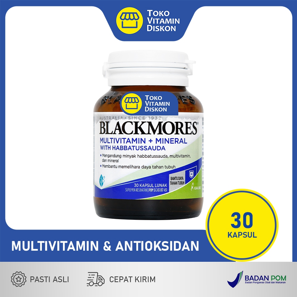 Jual BLACKMORES MULTIVITAMINS PLUS MINERALS WITH HABBATUSSAUDA 30 CAPS | Memelihara Daya Tahan ...