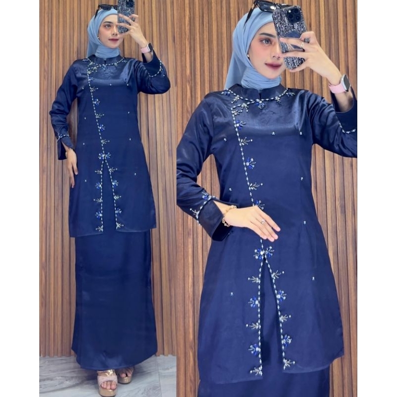 Jual Setelan Baju Kurung Melayu Kinari Payet Premium | Shopee Indonesia