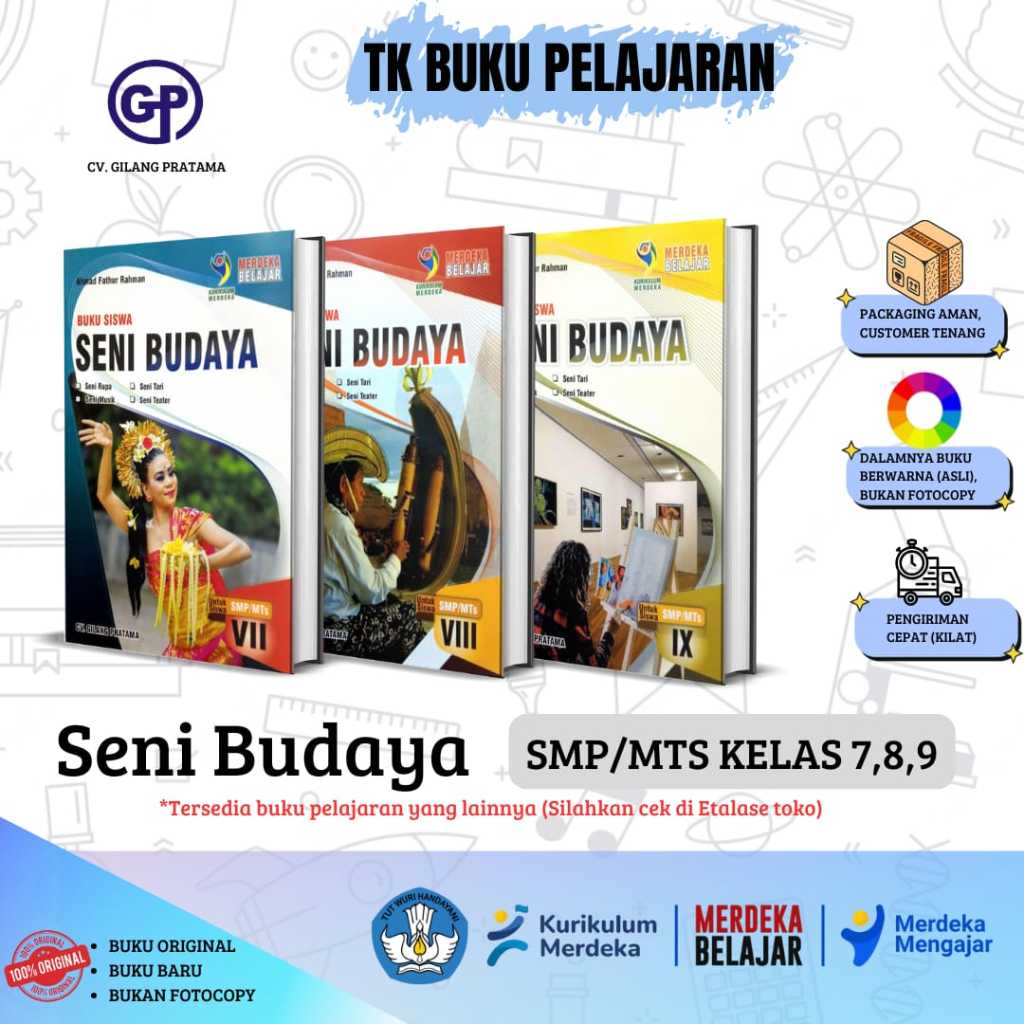 Jual BUKU SISWA SENI BUDAYA KELAS 7,8,9 KURIKULUM MERDEKA SMP/MTS PENERBIT: GILANG PRATAMA ...