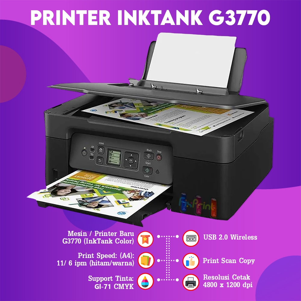 Jual FixPrint Printer InkTak G3770 Multifunctions Print Scan Copy AIO ...