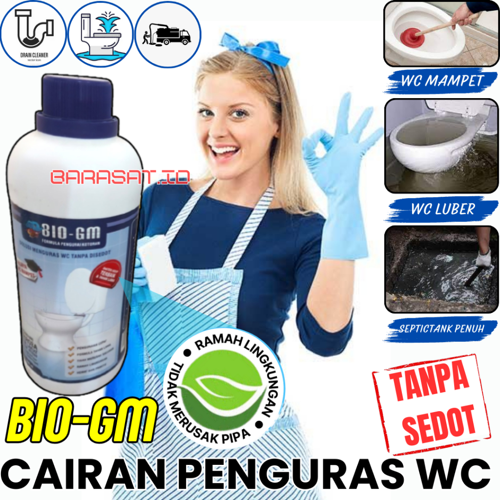 Jual BIo GM Obat Toilet WC Penuh Mampet Pengurai Limbah Organik Tanpa ...