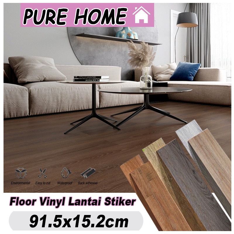 Jual Pure Home-Lantai Vinyl Stiker Premium PVC Marbel Ukuran 91.5x15.2cm / Floor Vinyl Lantai ...