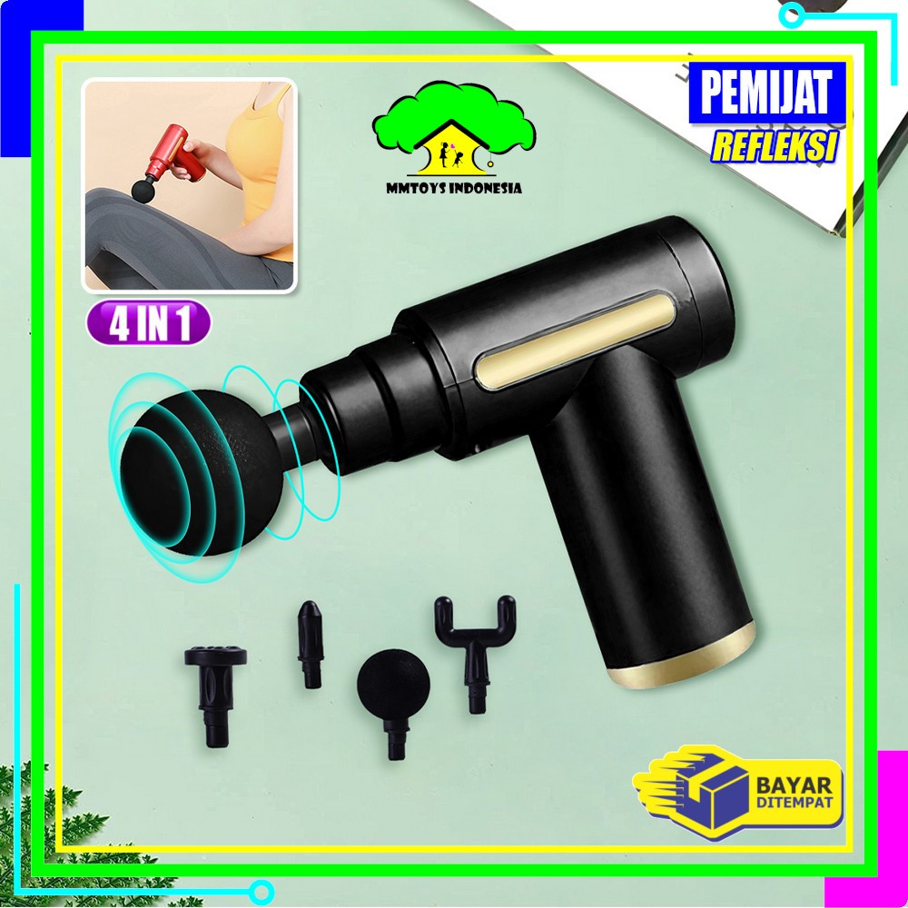 Jual MI-C1170 Alat Terapi Otot Pijat Massage Gun 4IN1 Pijet Electric ...