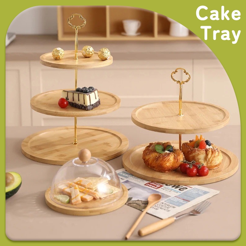 Jual Cake Tray display kue kayu Tiers Cupcake Stand Tempat Kue Tingkat ...