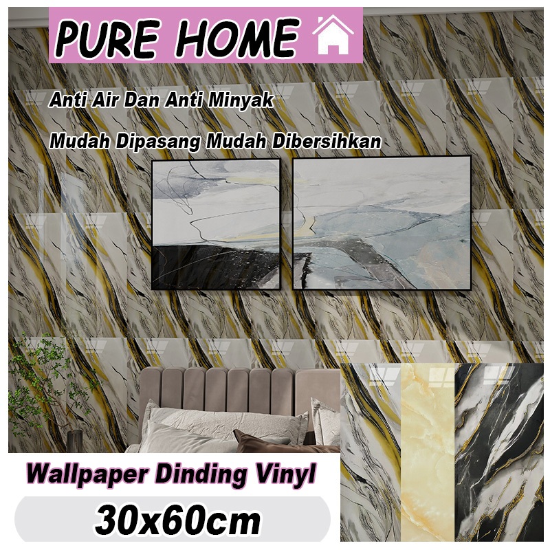 Jual Pure Home-Wallpaper dinding Vinyl Marble 30 x 60 cm / Dinding ...