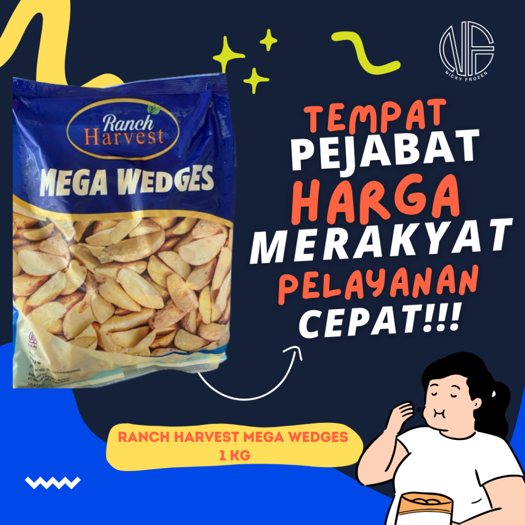 Jual RANCH HARVEST KENTANG MEGA WEDGES 1 KG | Shopee Indonesia