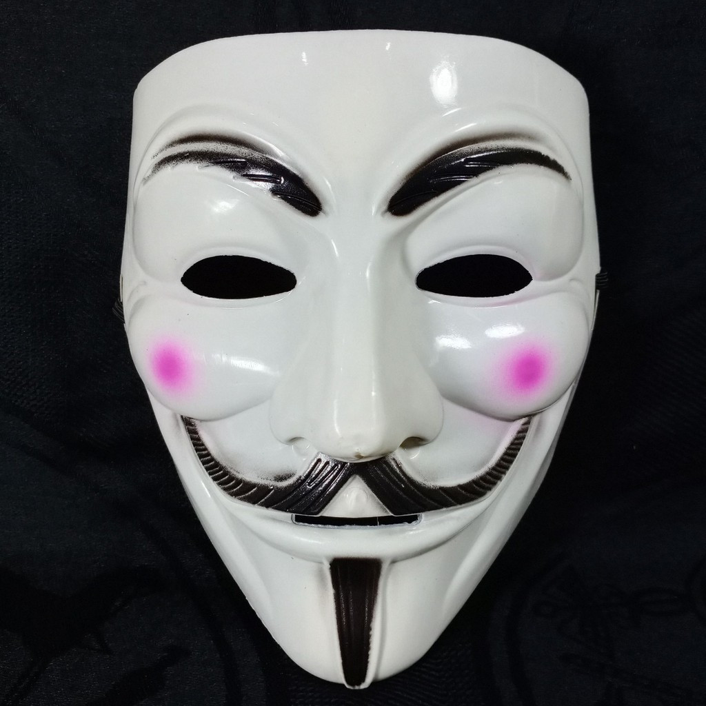Jual topeng hacker putih / topeng vendetta / topeng anonymous | Shopee ...