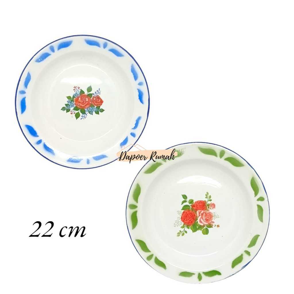 Jual Piring Kembang Enamel/Piring Makan Jadul Bunga 22 Cm | Shopee ...