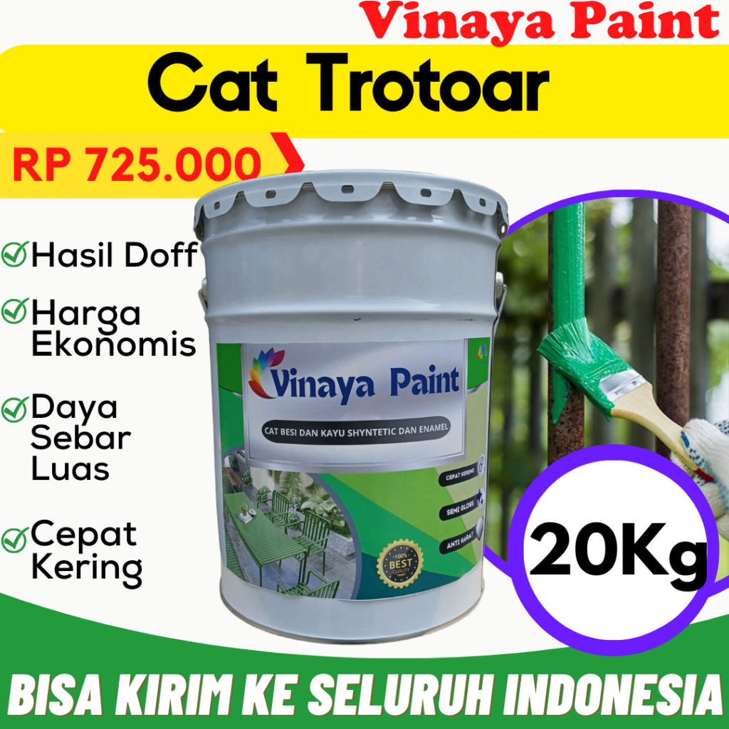 Jual Cat Minyak yg Cat jalan & Cat Trotoar 20kg Cat kansteen | Shopee ...