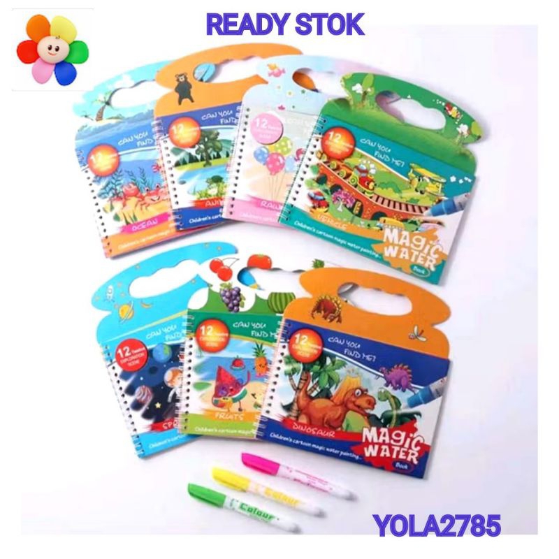 Jual Magic Water Book Buku Mewarnai Ajaib / Magic Colouring Book ...