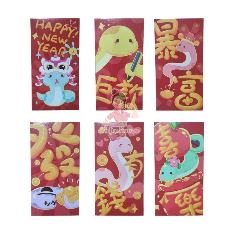 Jual Angpao Imlek Ular Premium 2025 Panjang isi 6 pcs Angpau Tahun baru ...