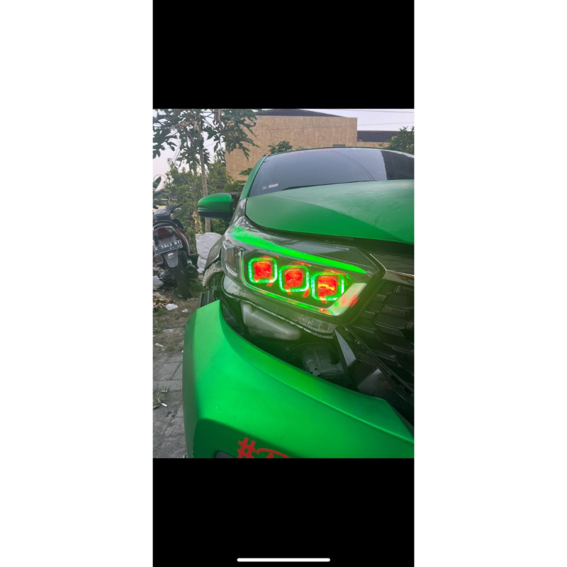 Jual Headlamp Brio Custom 3 lensa biled matrix full RGB facelift 2023 ...