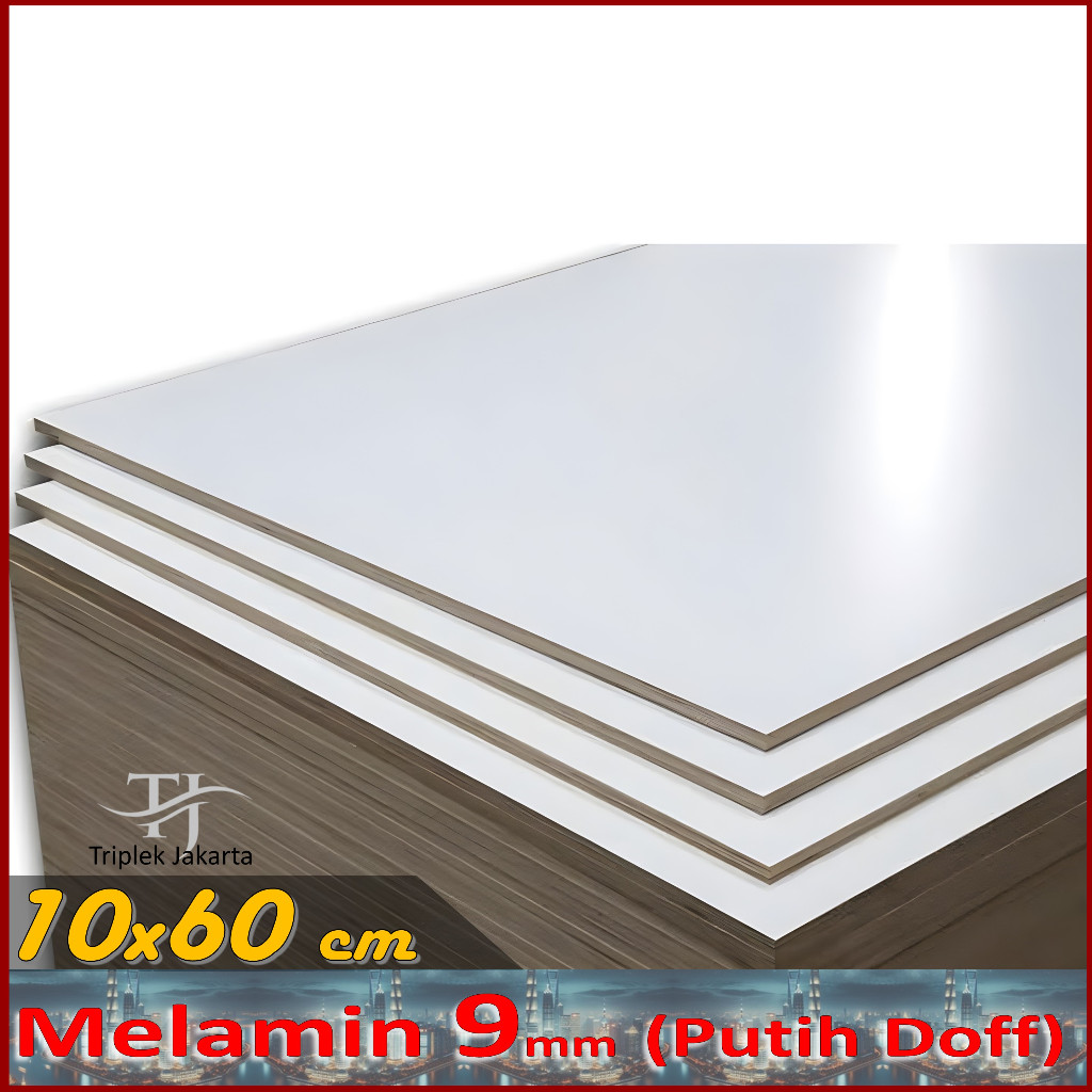 Jual Triplek Melamin 9mm 60x10 cm | Putih Doff 1 Muka ( 9 mm ( 10x60 cm ...