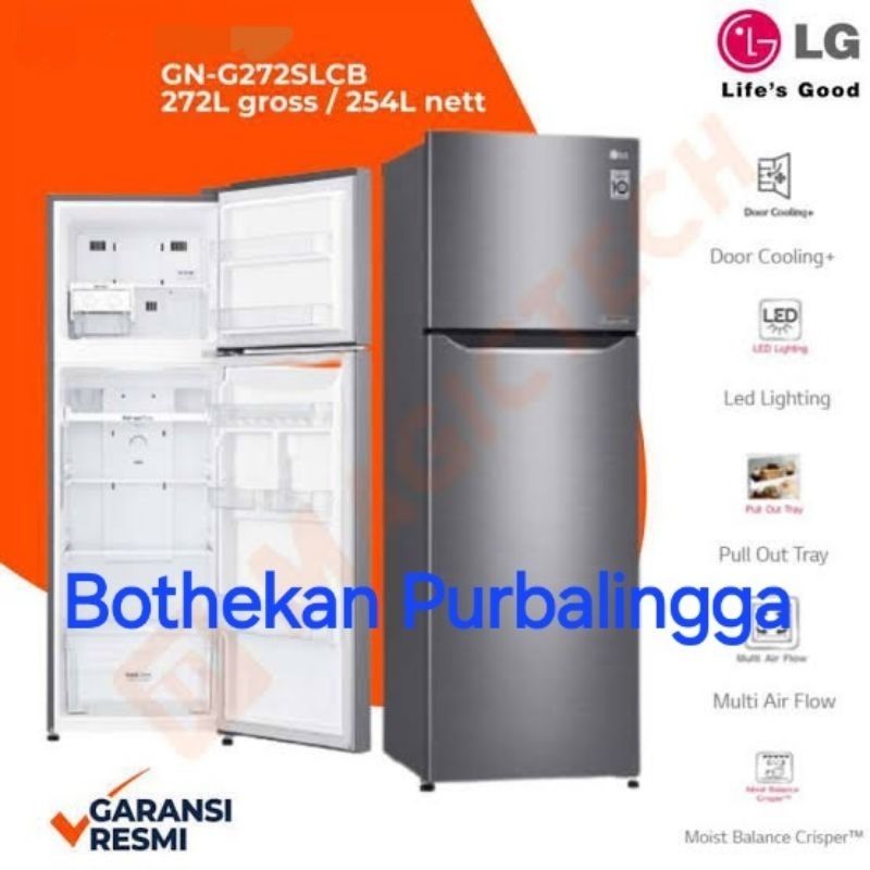 Jual kulkas lg smart inverter 272lt GN G272SLCB 2 pintu garansi resmi 10 tahun | Shopee Indonesia