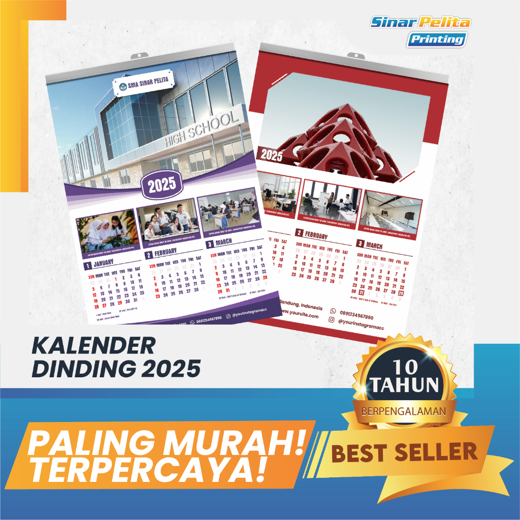 Jual Kalender Dinding Custom isi 4 Lembar | Kalender Dinding Jepit ...