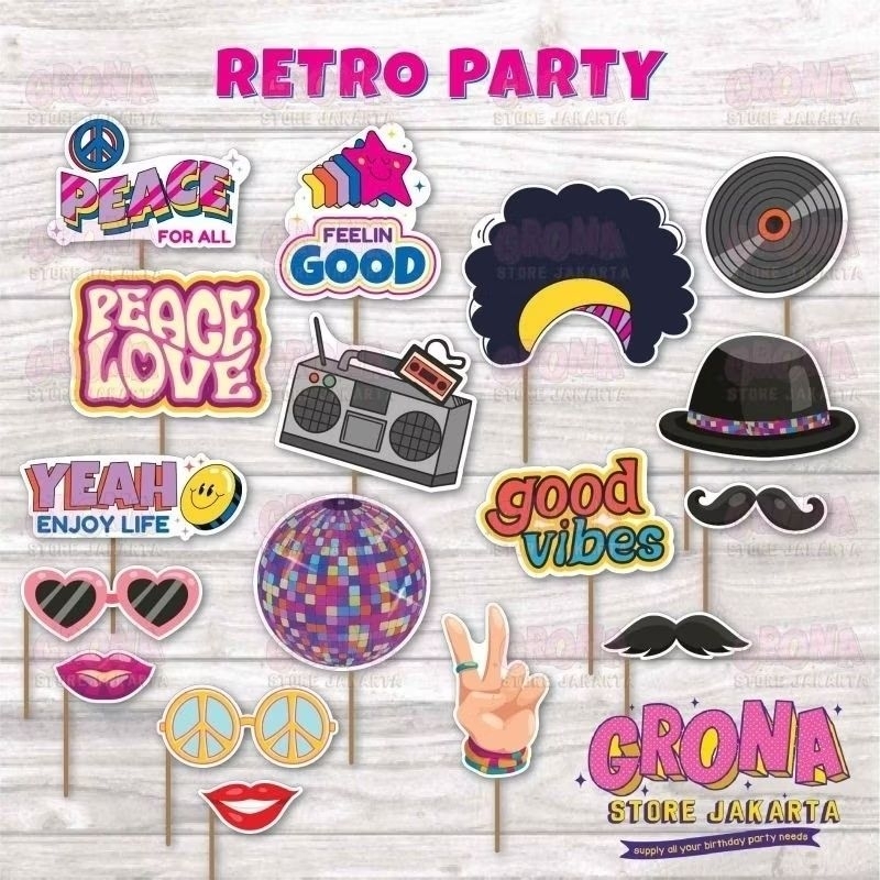Jual ACC Photobooth Retro Party / Aksesoris Foto Retro Party / Photo ...