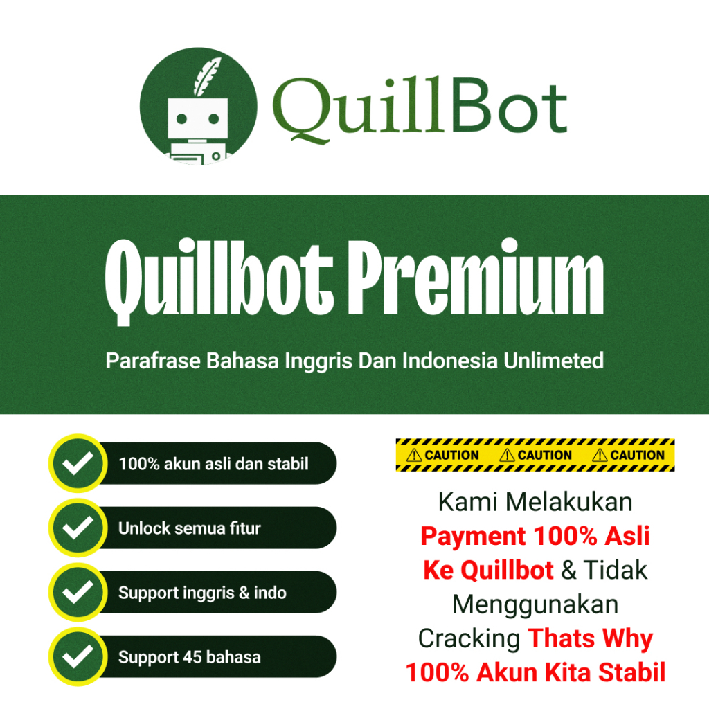 Jual Quillbot Premium Software Parafrase Inggris dan indonesia untuk ...
