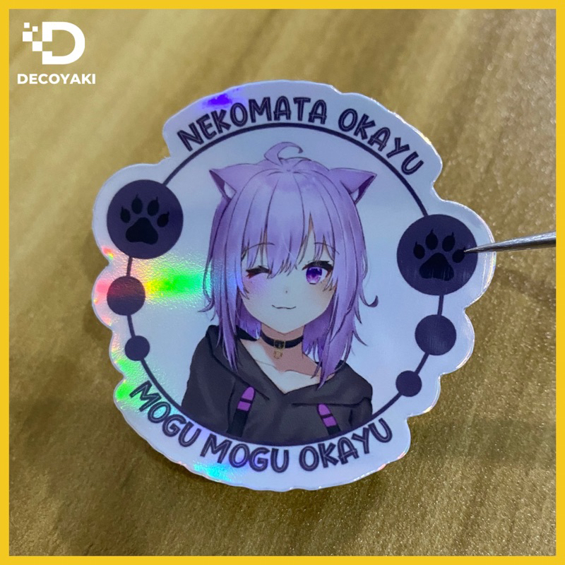 Jual Sticker Hologram Vtuber Nekomata Okayu, Sticker Nekomata Okayu ...