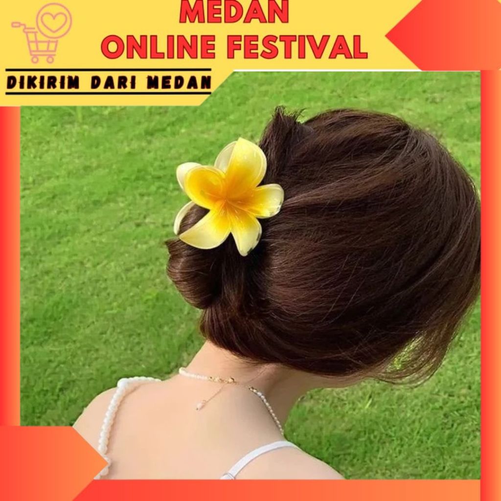 Jual JRW003 Jepit Rambut Korea Jedai Bunga Kamboja Wanita Elegan High ...