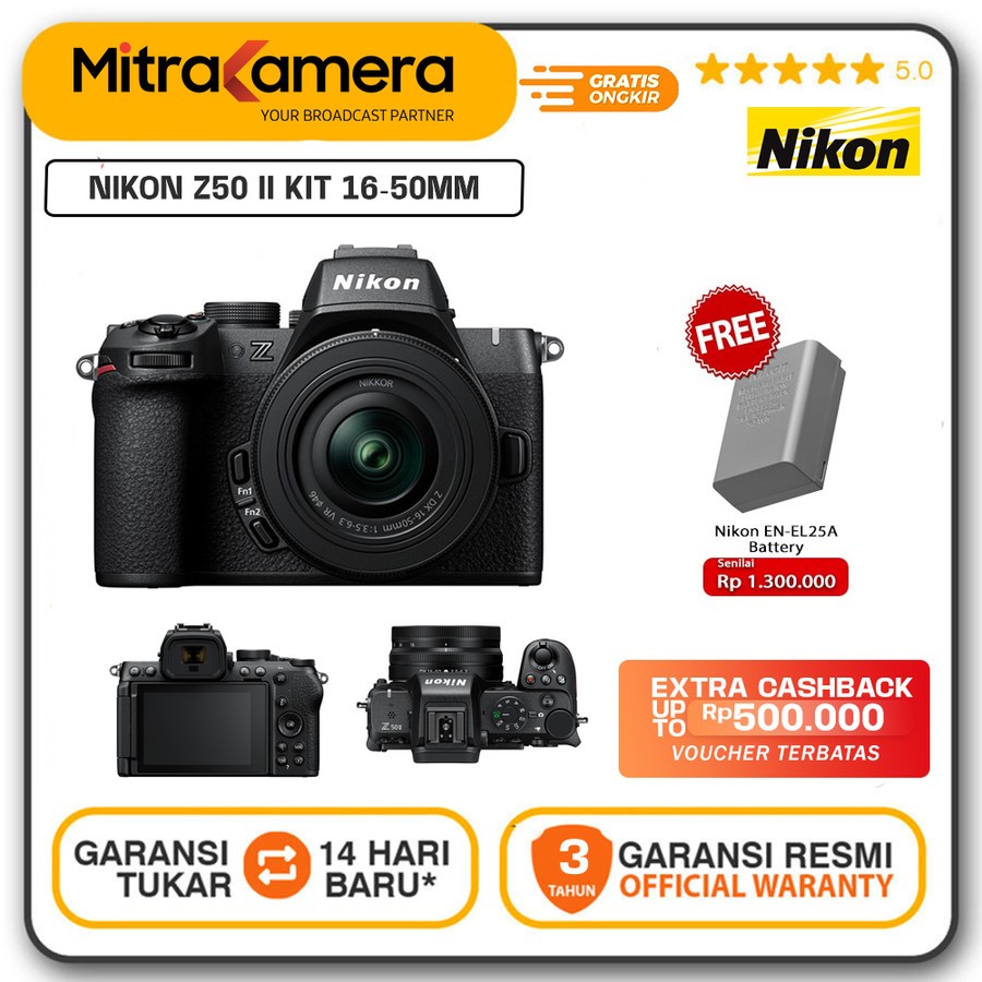 Jual Nikon Z50 II Kit 16-50mm f3.5-6.3 Mirrorless Camera Nikon Z50 Mark II Nikon Z50II GARANSI ...