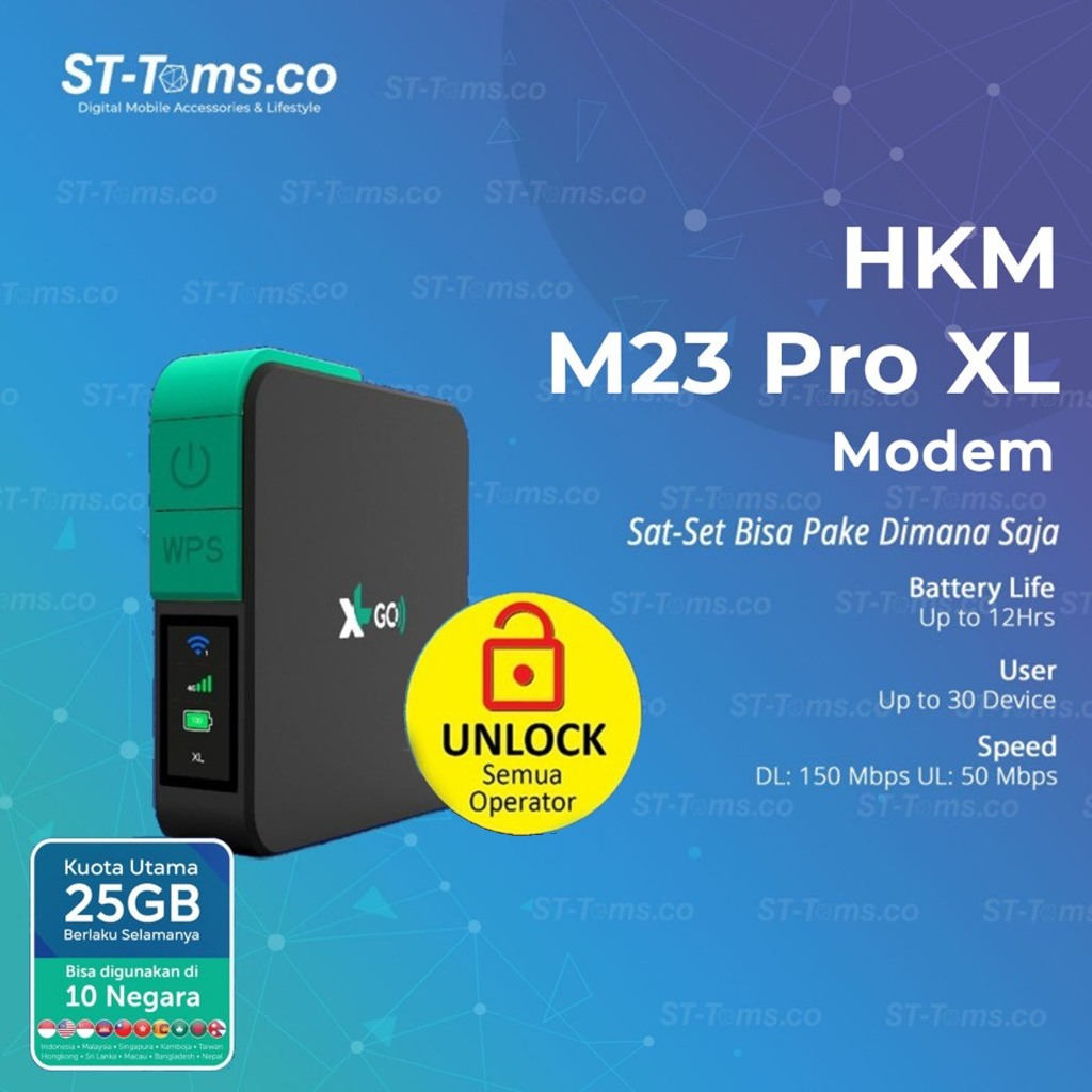 Jual HKM M23 Pro XL Modem WiFi Router 4G Free Kuota 25GB Up to 150Mbps ...