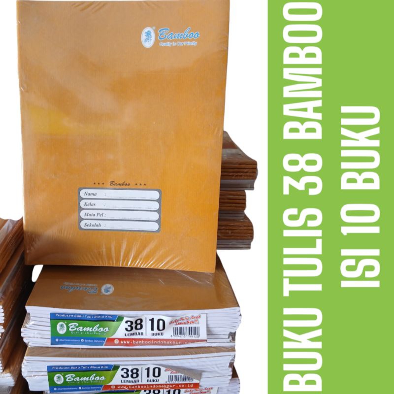 Jual BUKU TULIS 38 LEMBAR BAMBOO ISI 10 BUKU | Shopee Indonesia