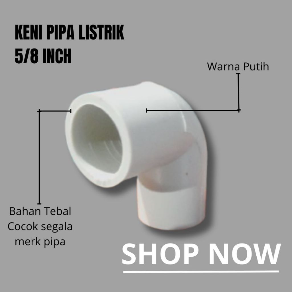 Jual Elbow Knee 5/8 Inch Keni L Pipa Listrik 5/8" Tebal Putih Grosir ...