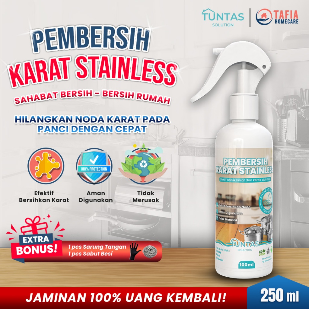 Jual TUNTAS Pembersih Noda Karat & Kerak Besi Dan Stainless Steel Penghilang Noda Panci ...