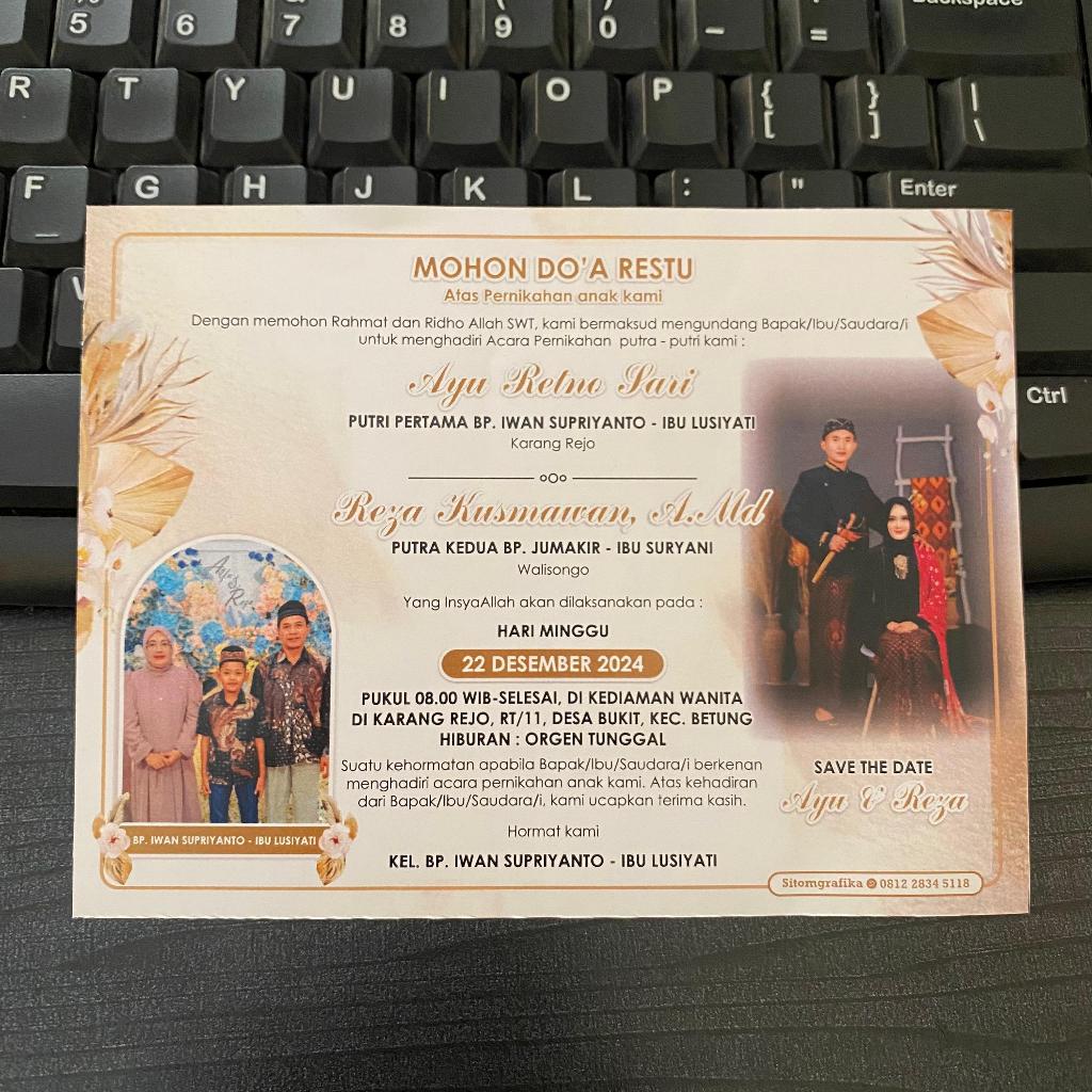 Jual Kertas Punjungan Undangan Pernikahan Undangan Nikah Undangan ...