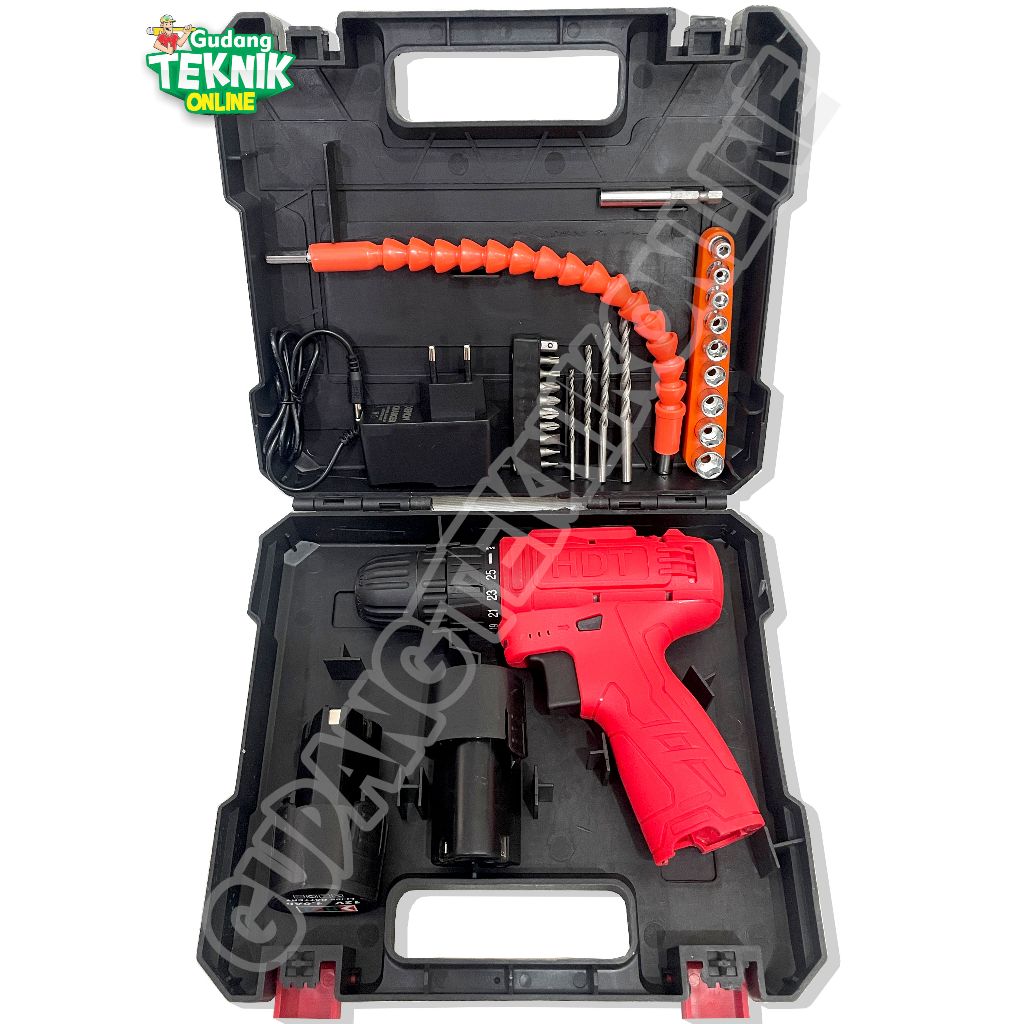 Jual Mesin Bor CORDLESS 10mm HDT CDD405 12V / Mesin Bor Tangan BATTERY BATERAI 10 mm Bor Kayu ...
