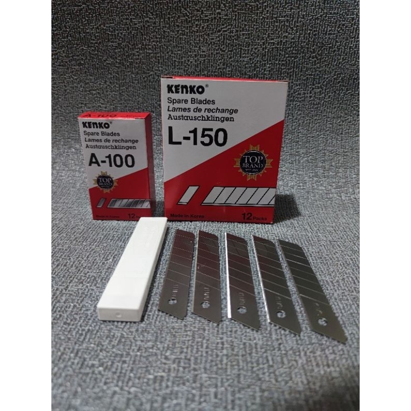 Jual ISI CUTTER KENKO L 150 ASLI ORI REFILL CUTTER BESAR / 1 BOX PUTIH ...
