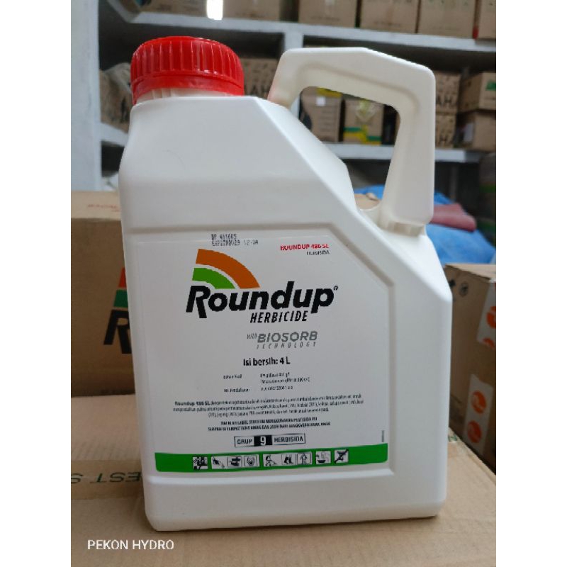 Jual ROUNDUP 486SL (4 LITER) - RACUN RUMPUT SISTEMIK IPA GLIFOSAT ROUND ...