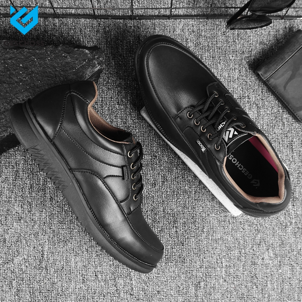 Jual GESCHOSS 7872 Sepatu Kulit Hitam GESCHOSS Sepatu Kasual Pria Kerja ...
