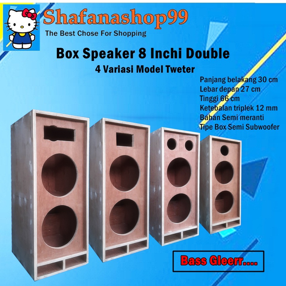 Jual Box Speaker 8 inchi double, Box Speaker 8 inchi dobel Tri Way, Box Middle dan Bass, salon ...