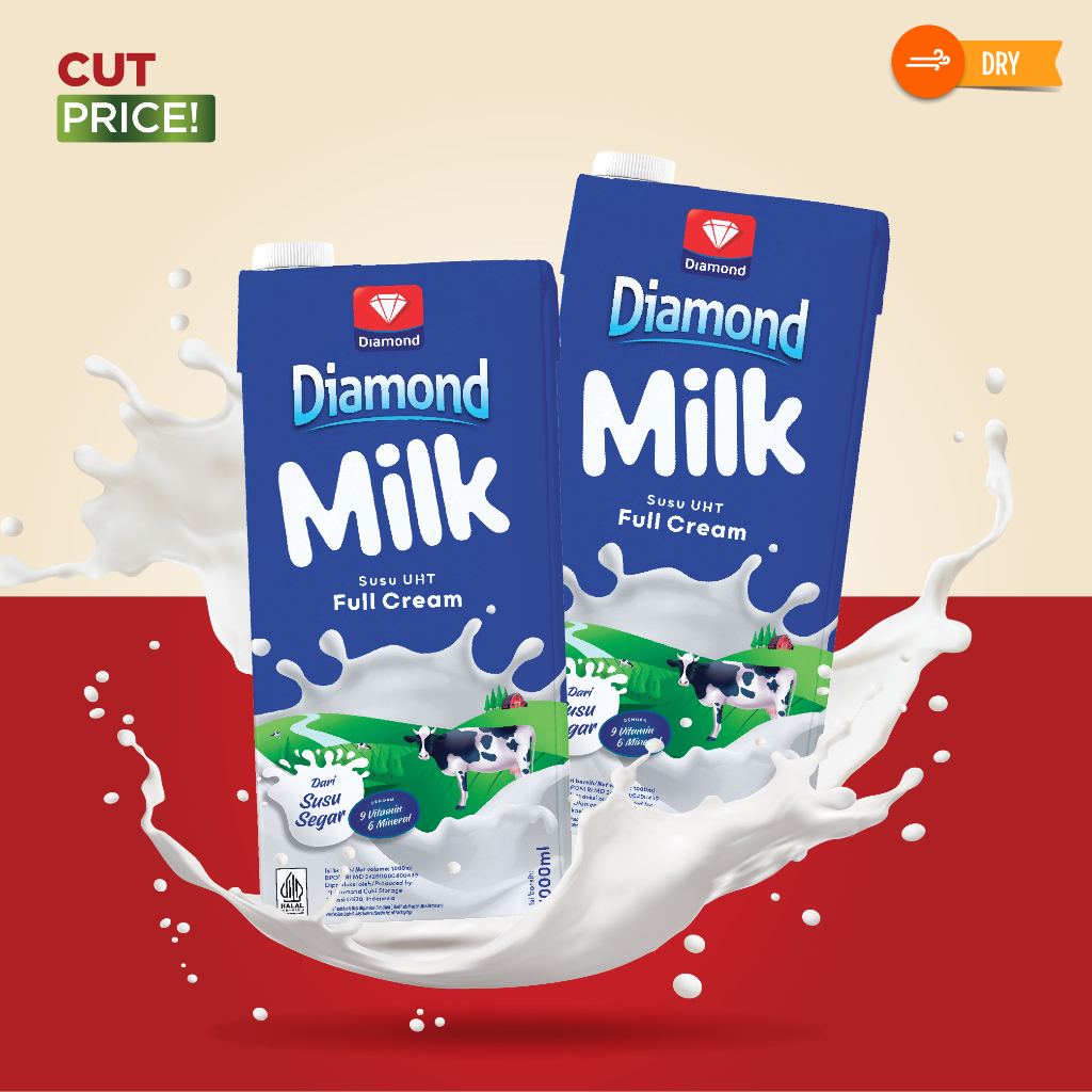 Jual PROMO DIAMOND UHT MILK FULL CREAM 1 LT 2 PCS | Shopee Indonesia