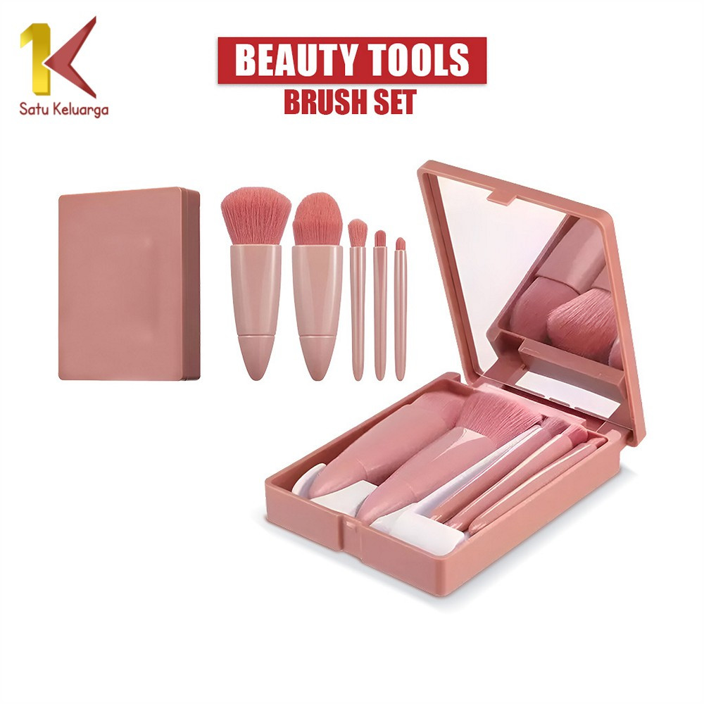 Jual Satu Keluarga Set Kuas Make Up Portable K191 Makeup Brush Set 5IN1 ...