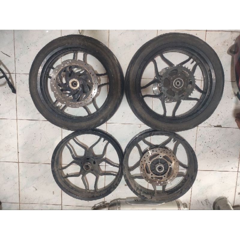 Jual velg kawasaki pulsar ns 200 fulset disc napgear dan gear | Shopee ...