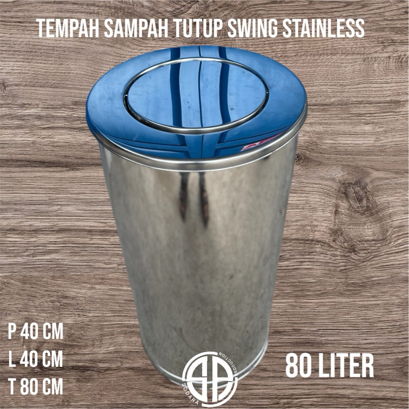Jual Tempat Sampah Asbak Stainless Tutup Bolong Swing Almunium | Tong ...