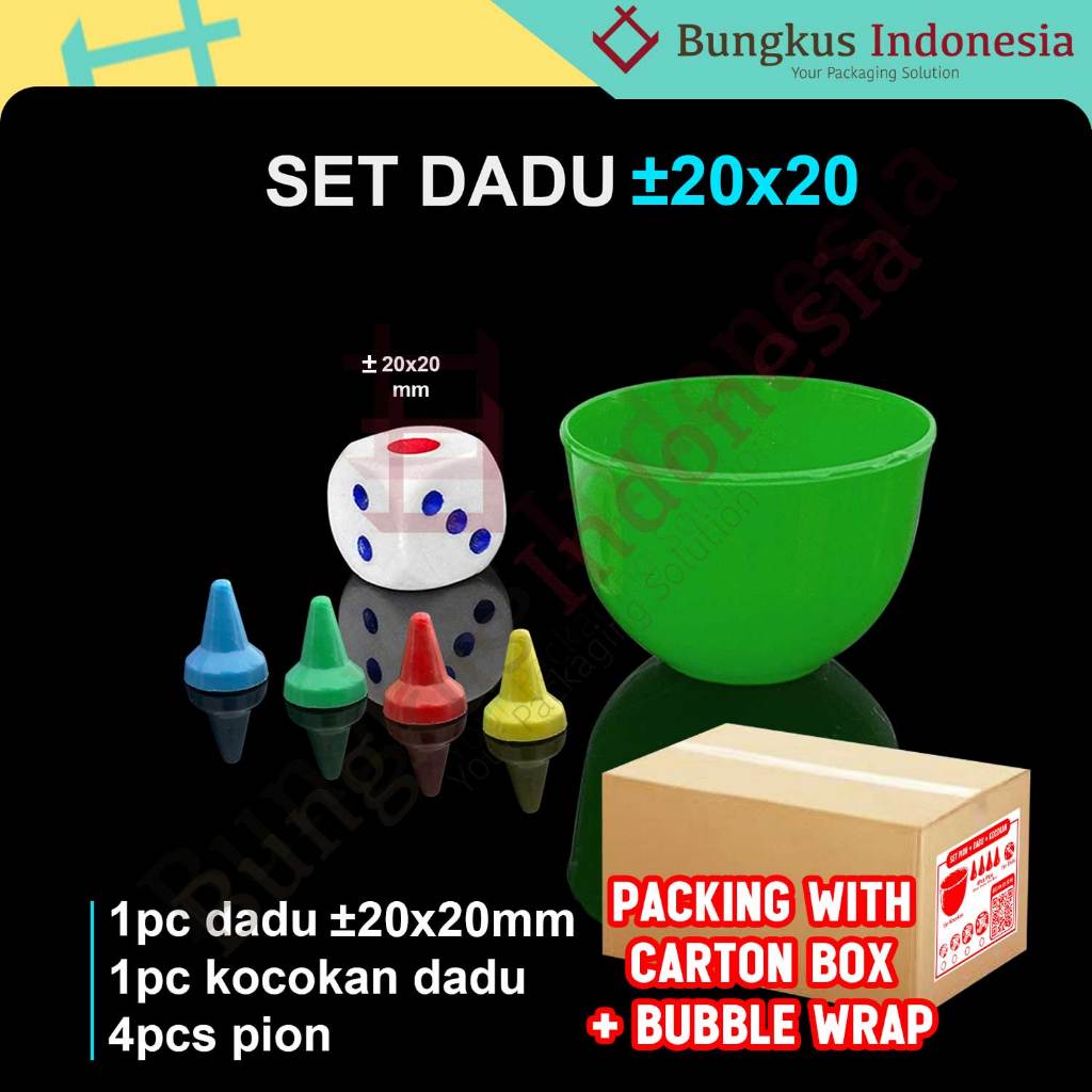 Jual Set Pion 20x20 (1 Dadu + 4 Pion + 1 Kocokan dadu) Board Game | Shopee Indonesia