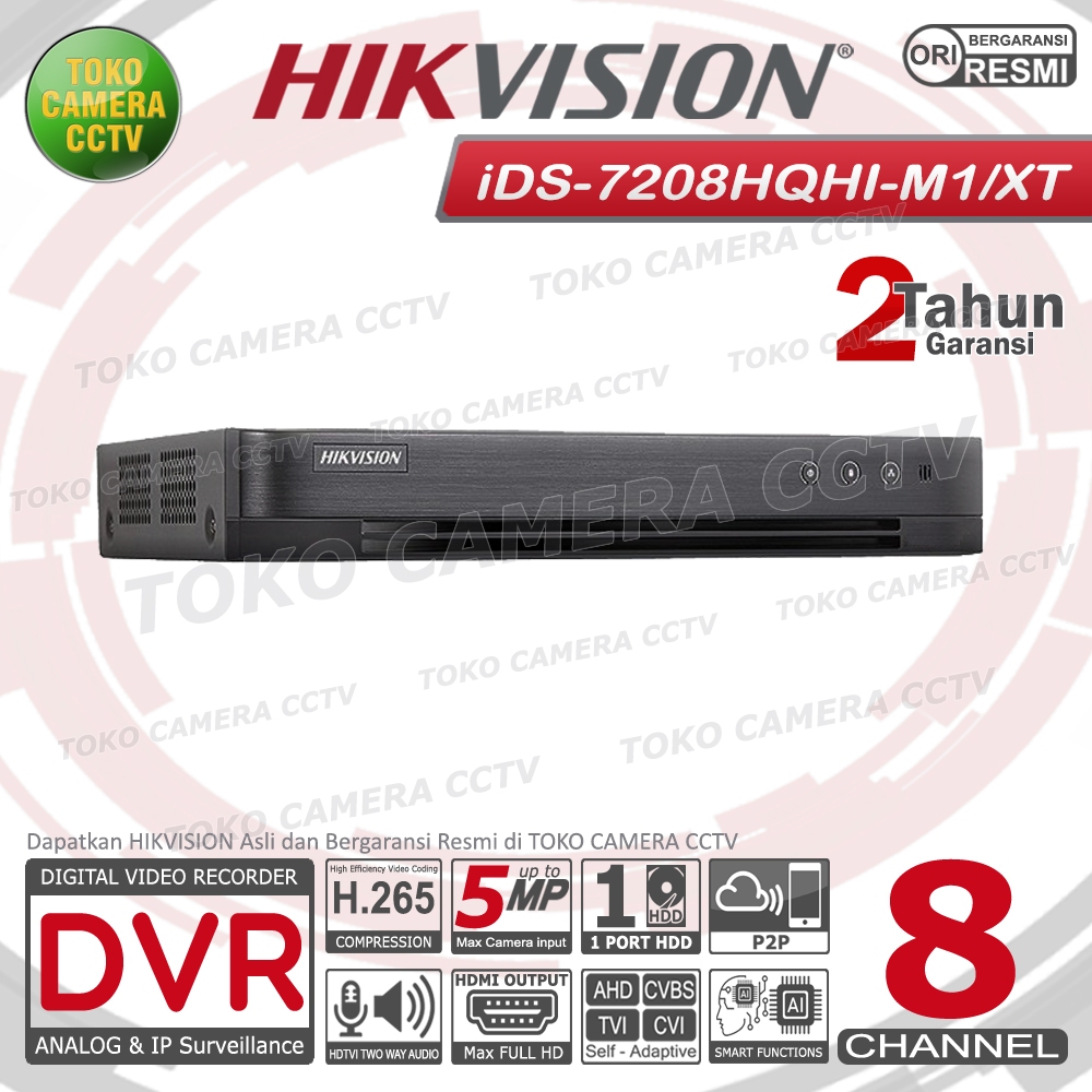 Jual DVR HIKVISION 8CH 8 CHANNEL RECORDER CCTV 5MP 3K ACUSENSE | Shopee ...